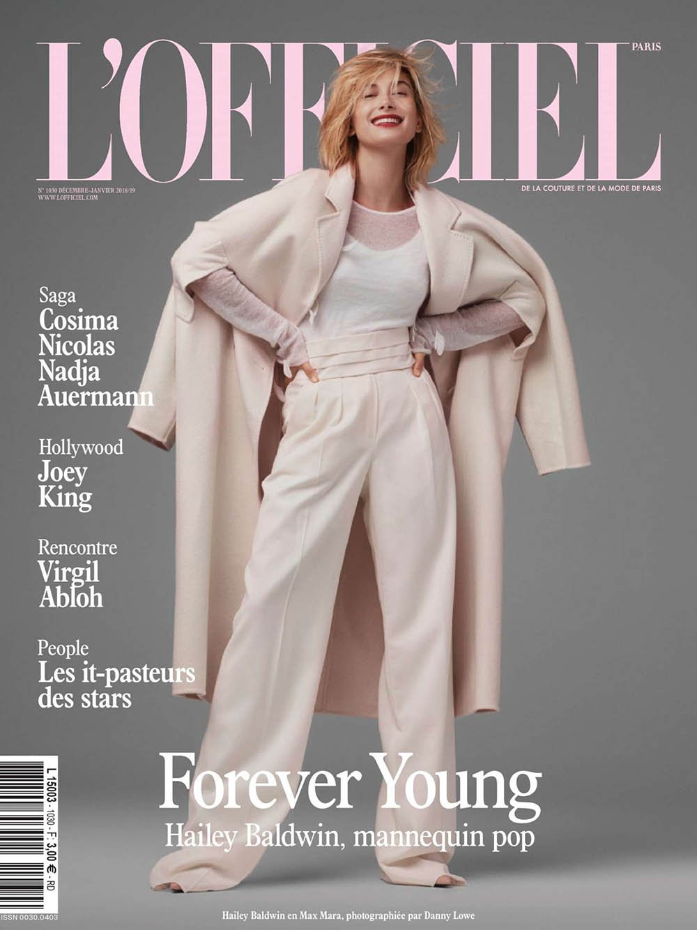 Hailey Baldwin covers L’Officiel Paris December 2018/January 2019 by ...