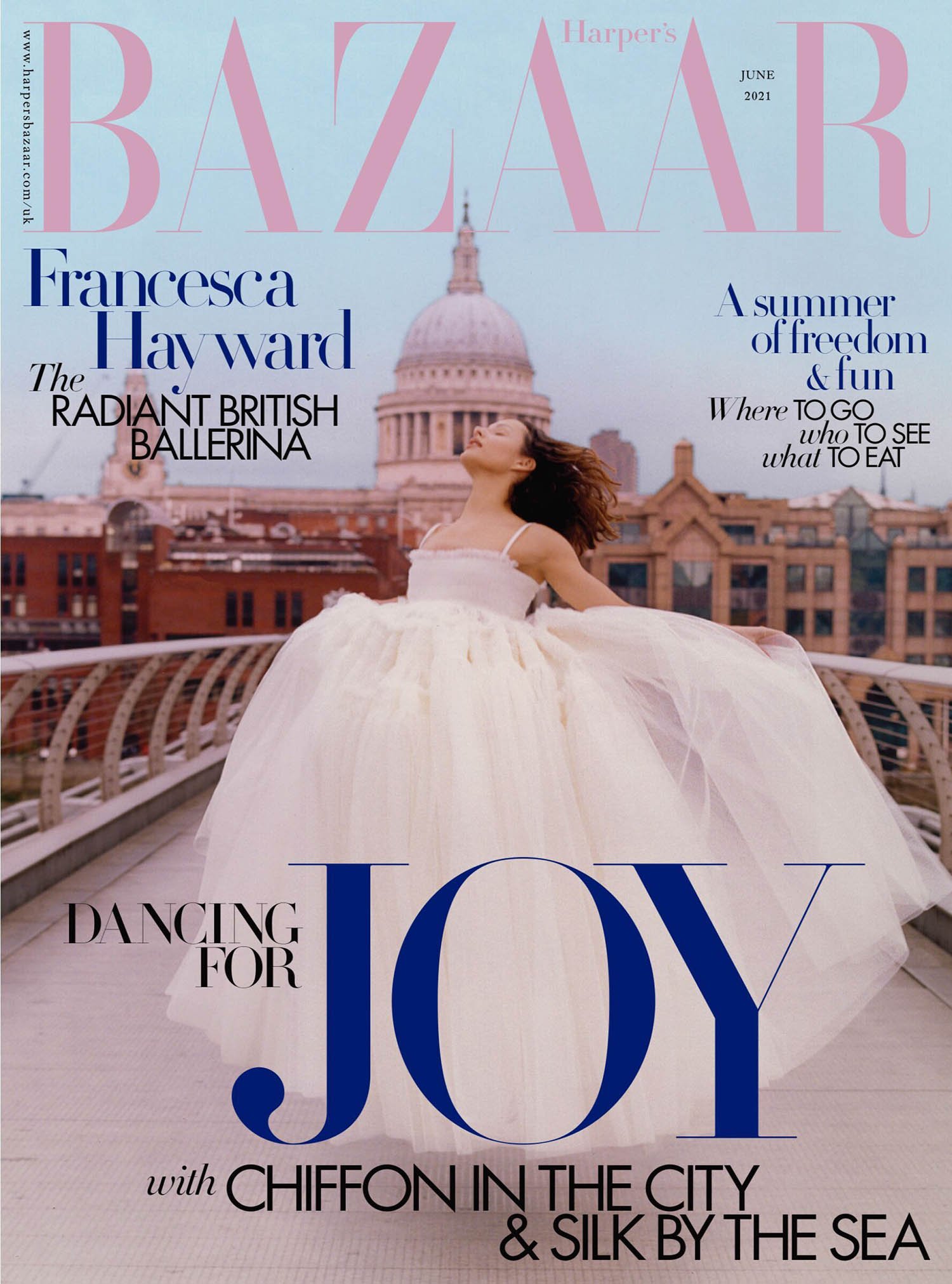 Francesca Hayward covers Harper's Bazaar UK June 2021 by Jesse Jenkins ...
