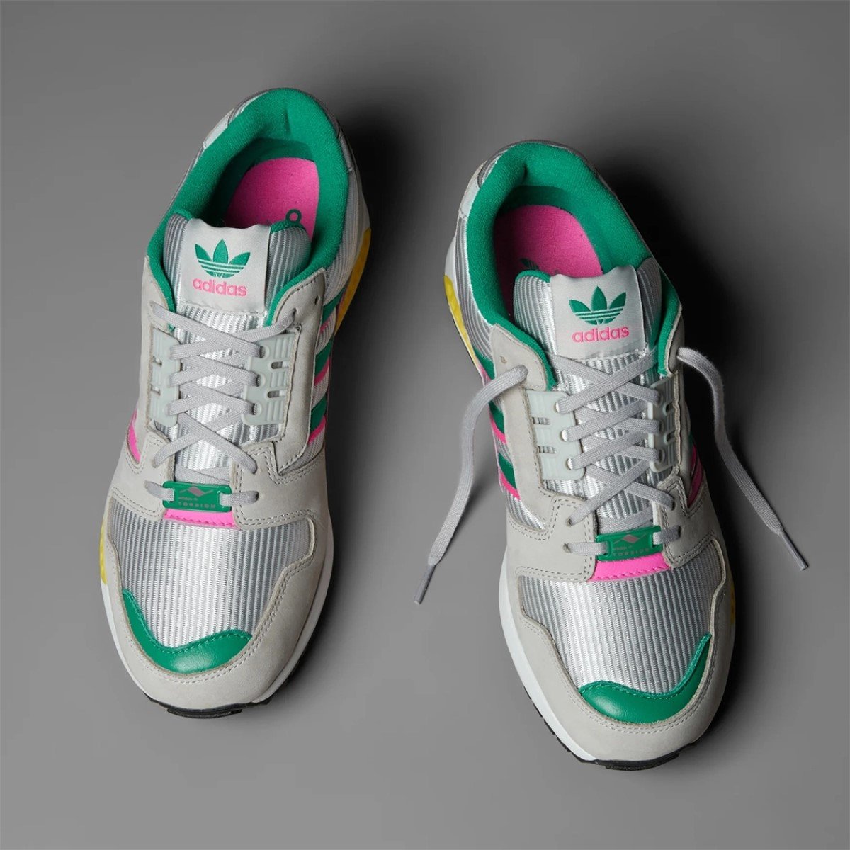adidas ZX 8000 resplendent in pink and green - fashionotography