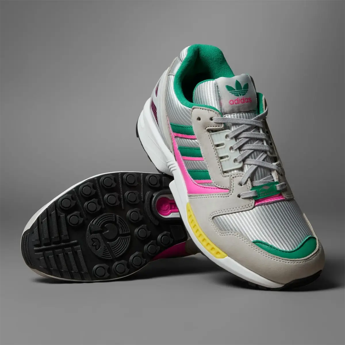 adidas ZX 8000 resplendent in pink and green - fashionotography