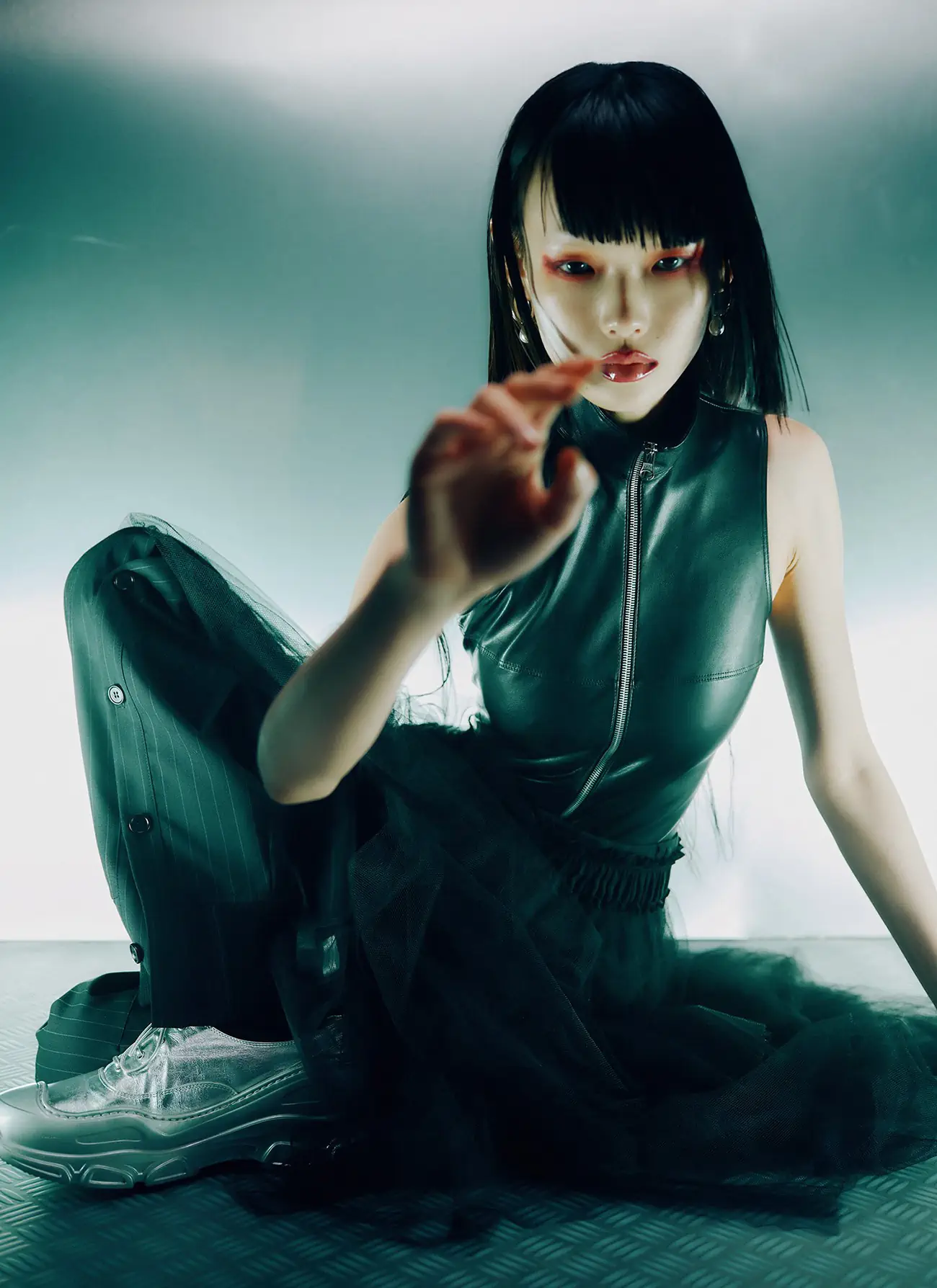 Xie Chaoyu in Simone Rocha on The WOW Magazine Issue 8 2023 by Jeff Hahn - fashionotography