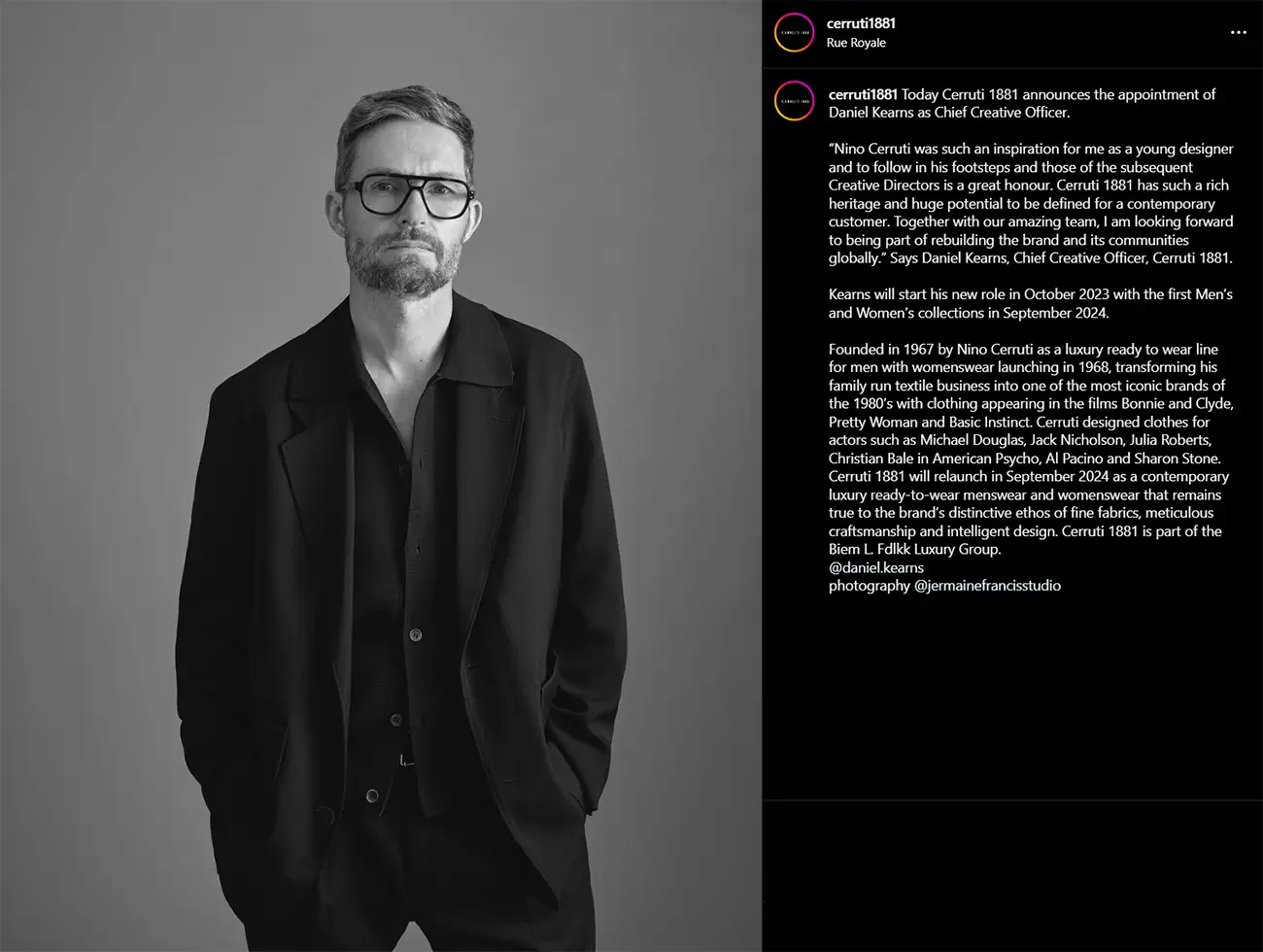 Daniel Kearns reignites the flame of Cerruti 1881 and Kent & Curwen ...