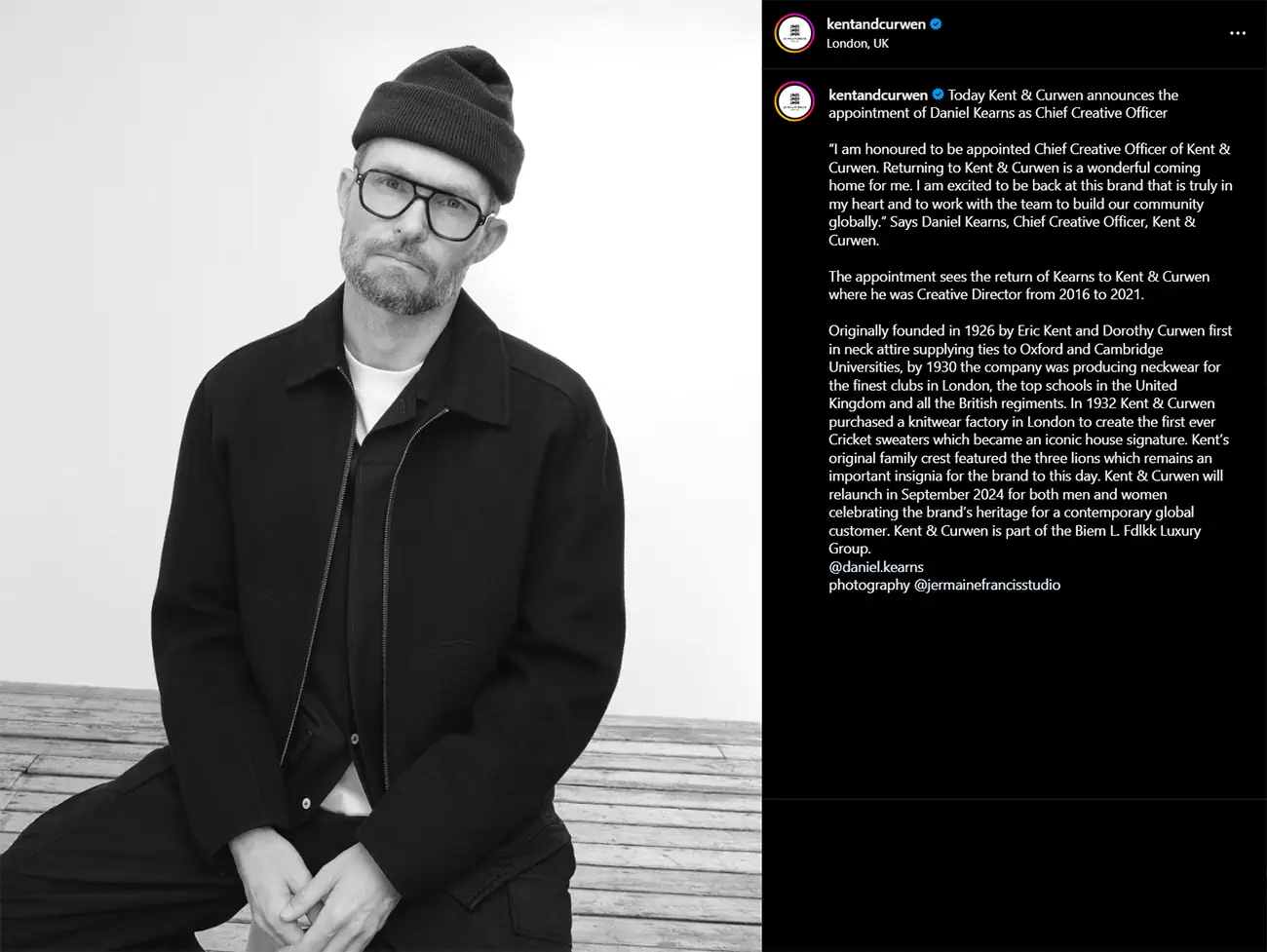 Daniel Kearns reignites the flame of Cerruti 1881 and Kent & Curwen ...