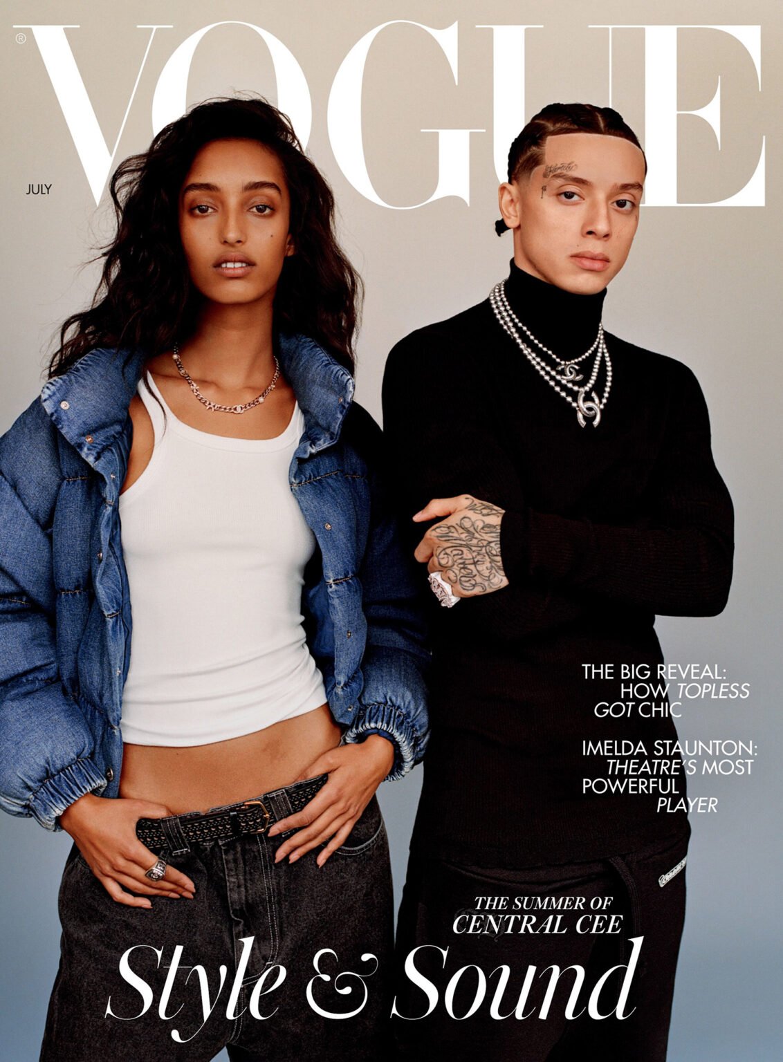 Central Cee and Mona Tougaard cover British Vogue July 2024 by Alasdair ...