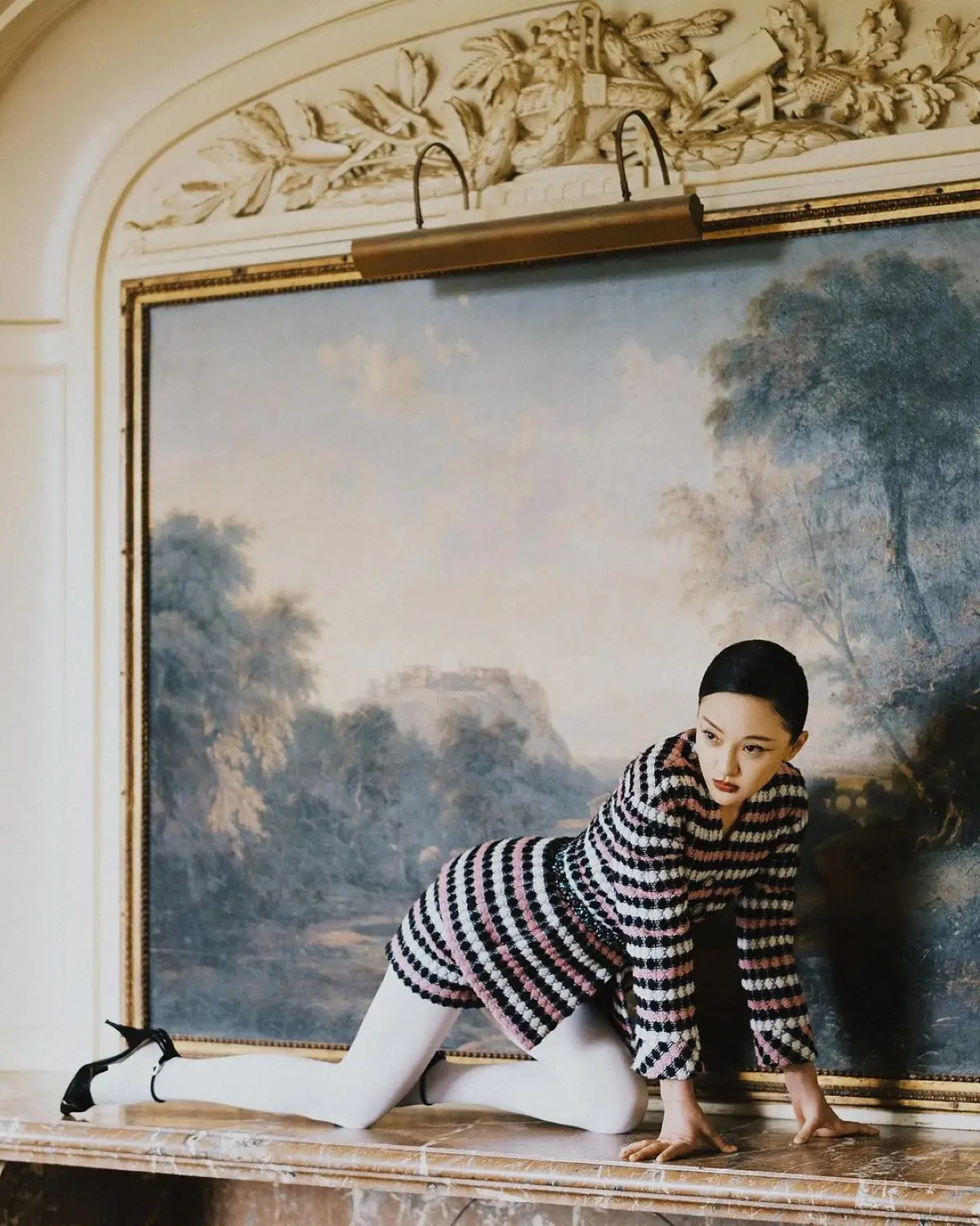 Zhou Xun in Chanel on Vogue China July 2024 by Zhong Lin - fashionotography