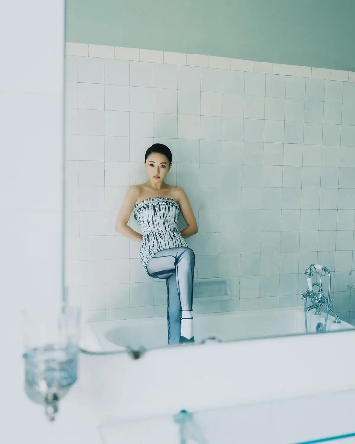 Zhou Xun in Chanel on Vogue China July 2024 by Zhong Lin - fashionotography