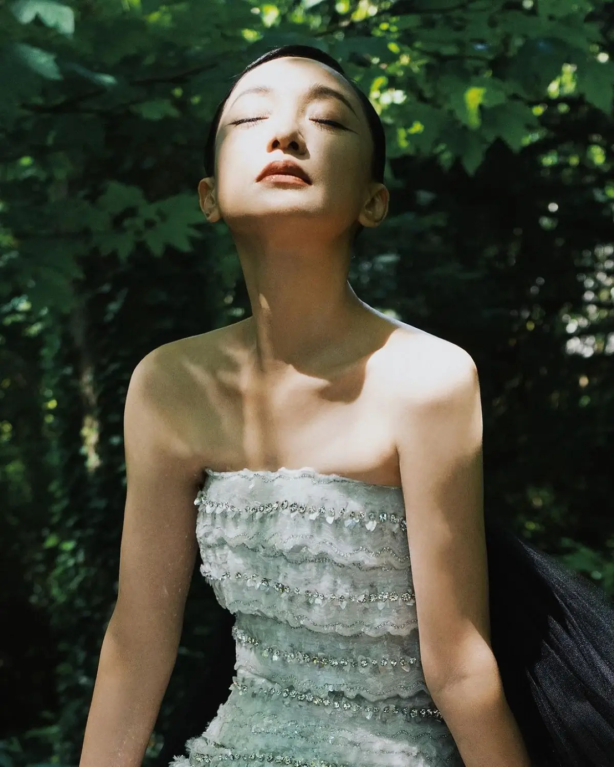 Zhou Xun in Chanel on Vogue China July 2024 by Zhong Lin - fashionotography