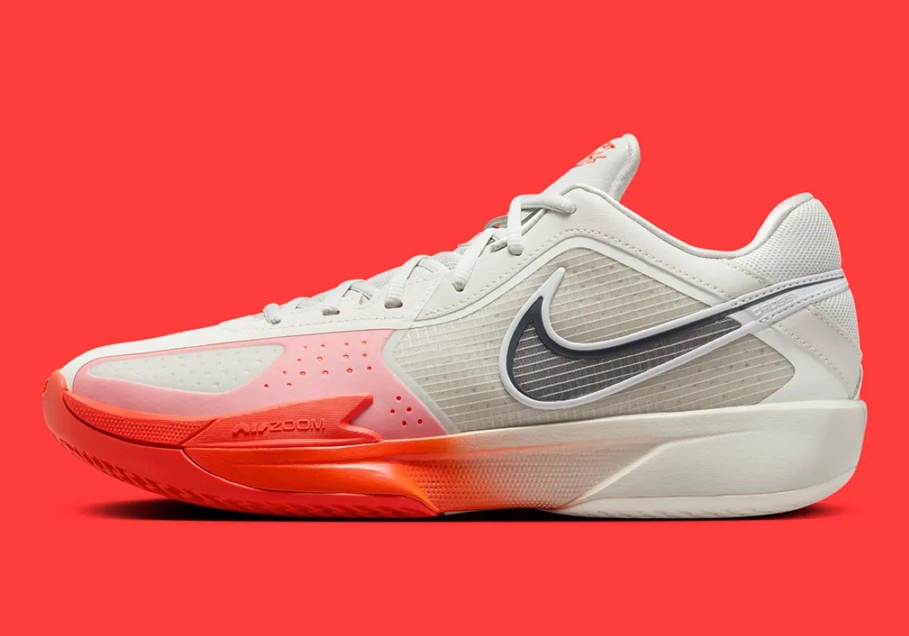 Nike Zoom GT Cut Cross drops in ‘’Light Grey/Bright Crimson’’ colorway ...