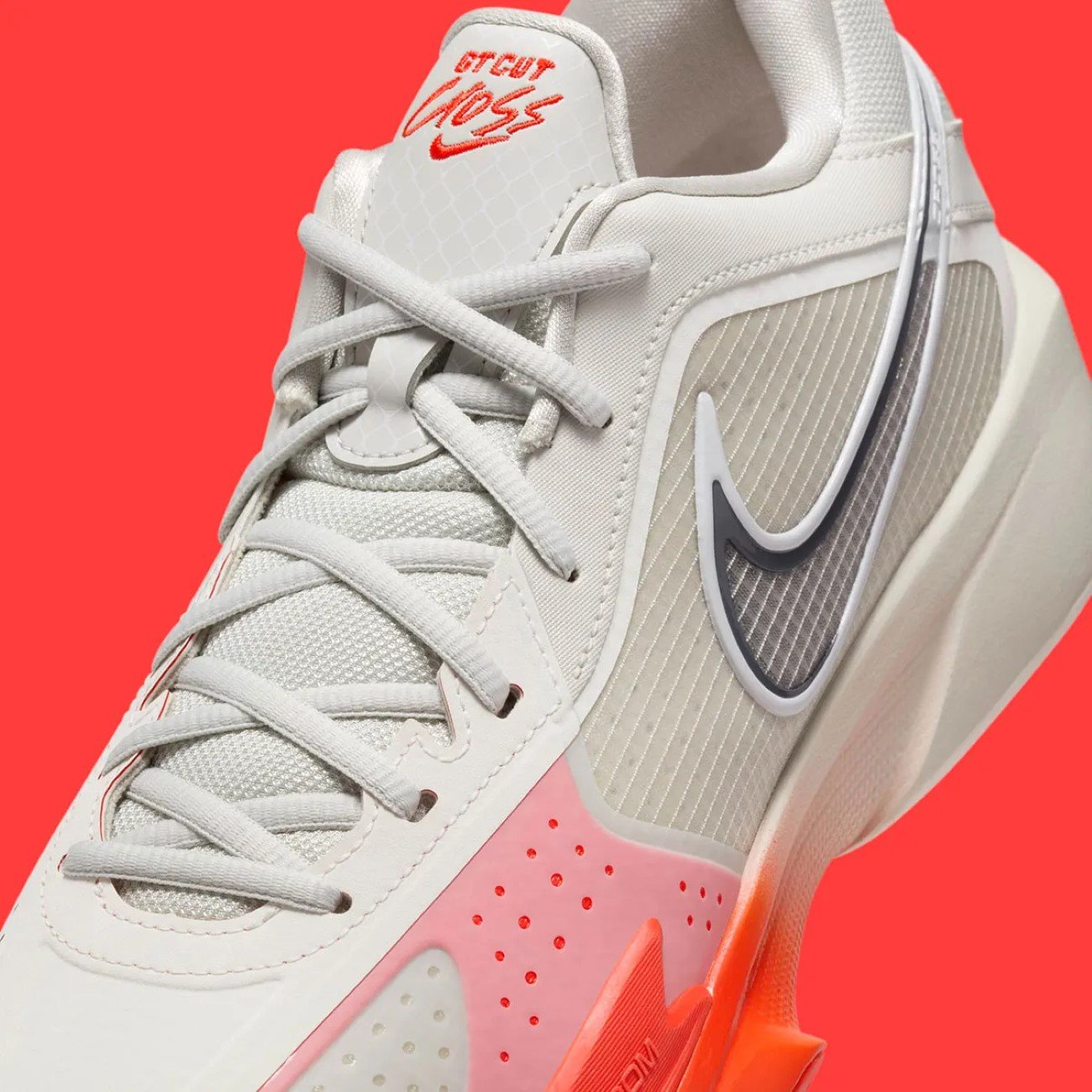 Nike Zoom GT Cut Cross drops in ‘’Light Grey/Bright Crimson’’ colorway ...